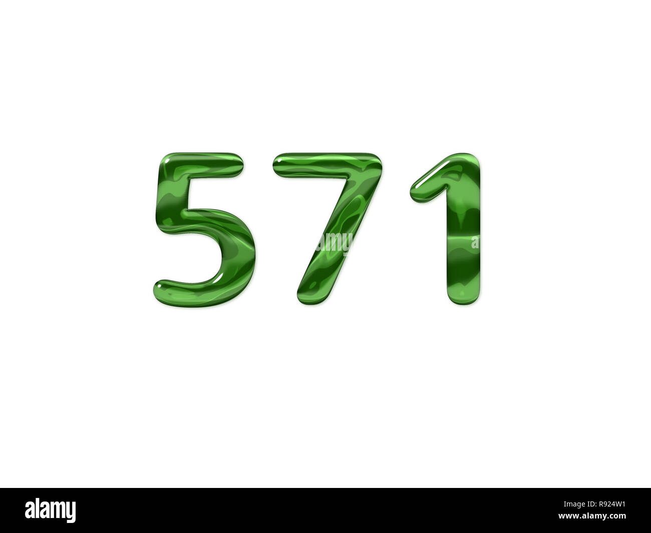 Green Number 571 isolated white background Stock Photo - Alamy