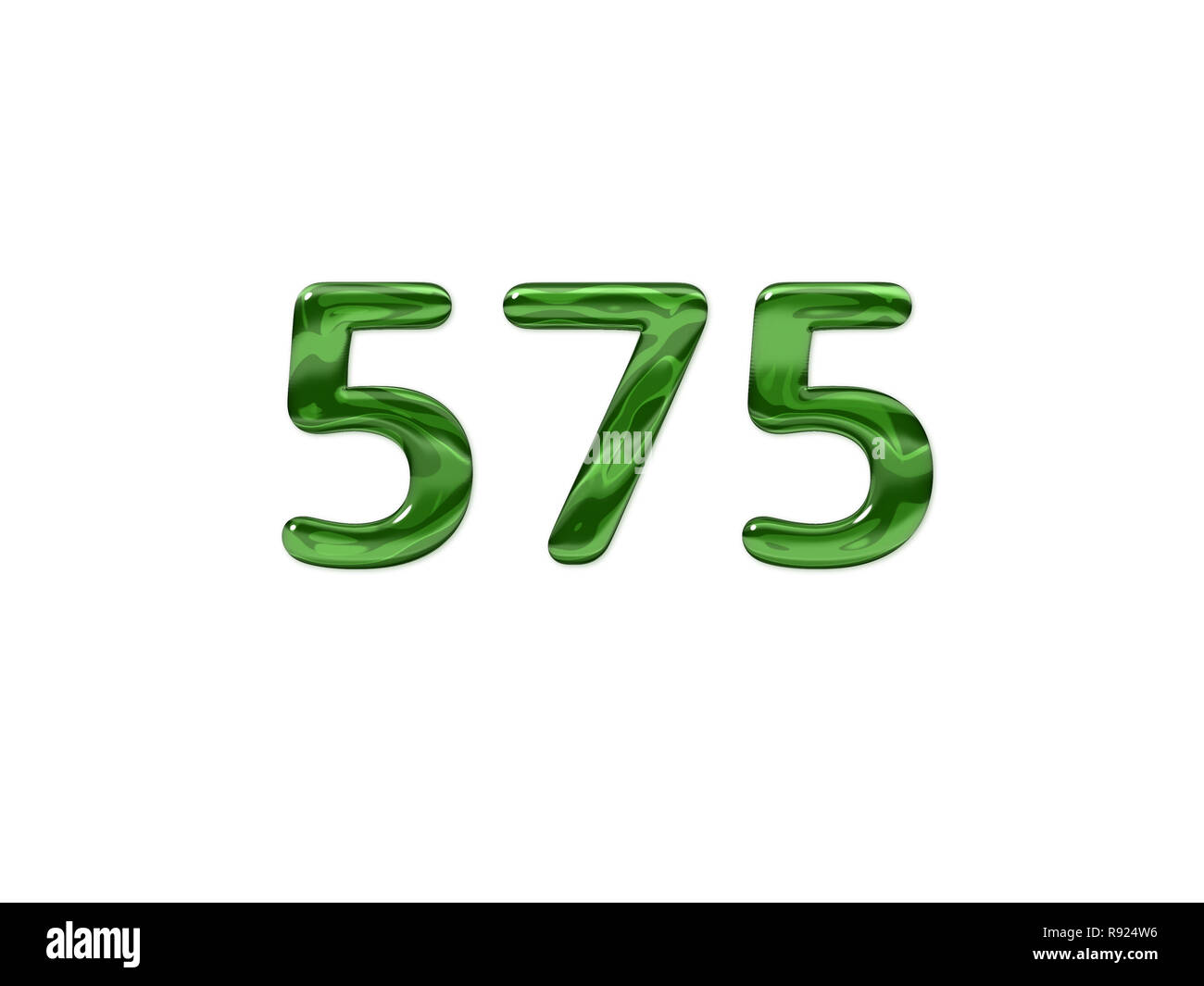 Green Number 575 isolated white background Stock Photo - Alamy