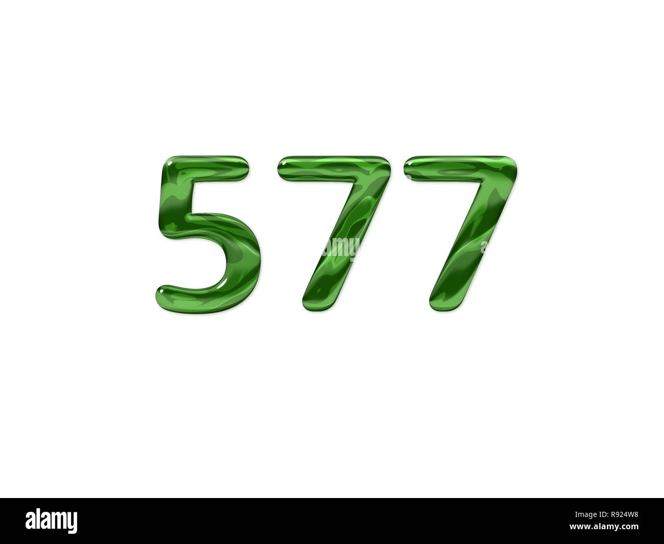Green Number 577 isolated white background Stock Photo - Alamy