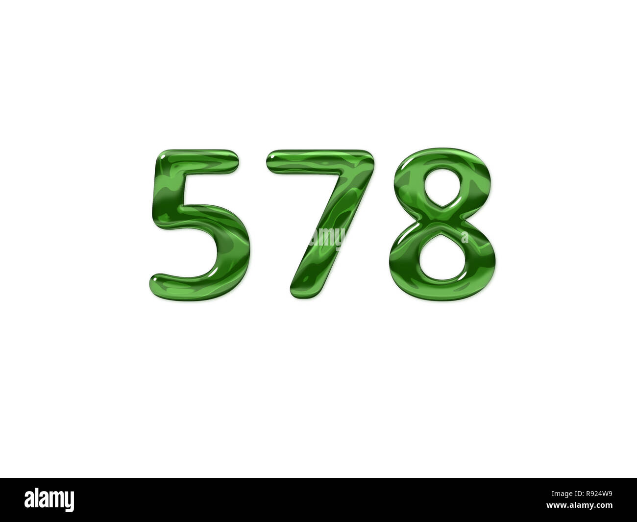 Green Number 578 isolated white background Stock Photo - Alamy