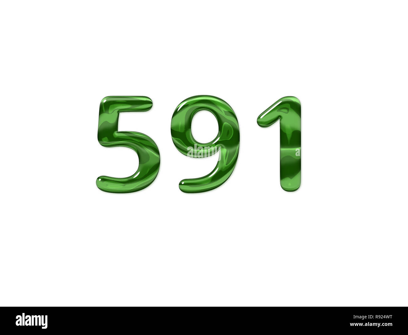 Green Number 591 isolated white background Stock Photo - Alamy