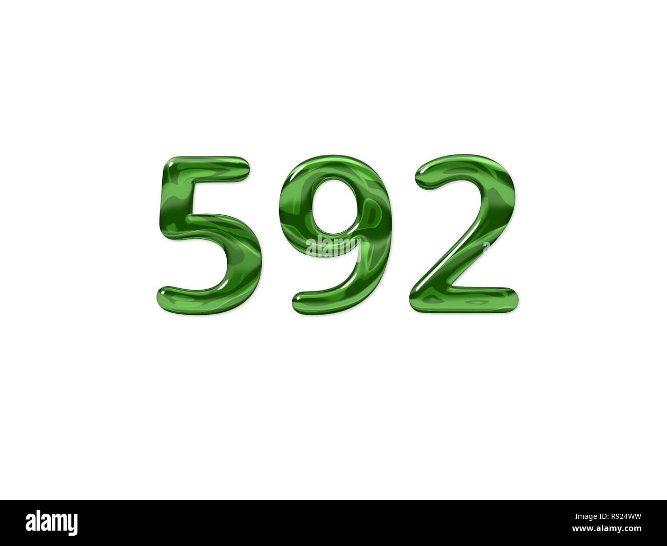 Green Number 592 isolated white background Stock Photo - Alamy