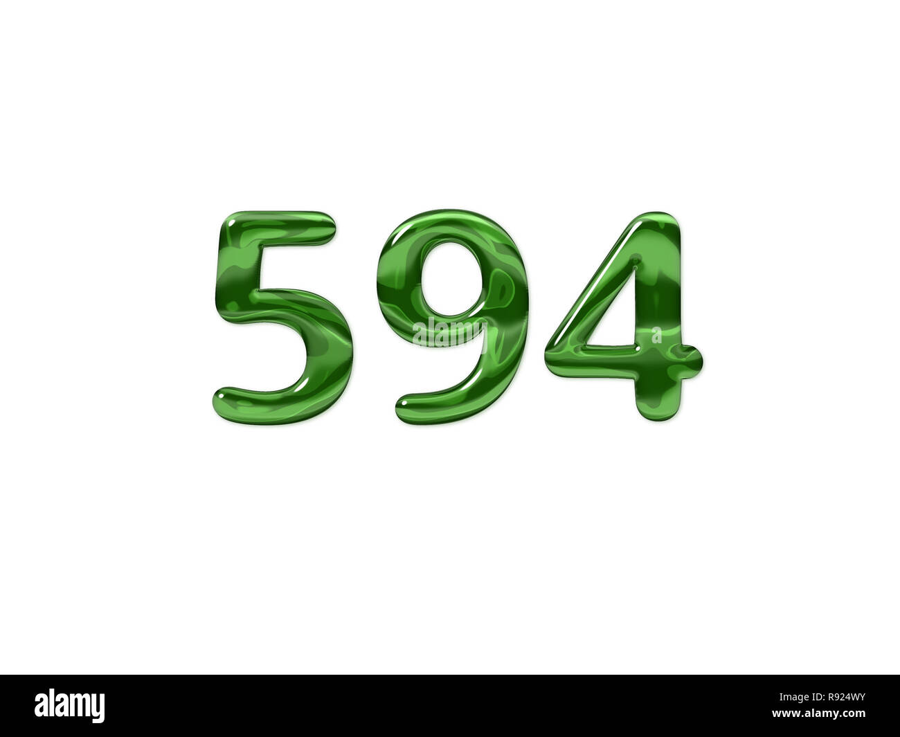 Green Number 594 isolated white background Stock Photo - Alamy