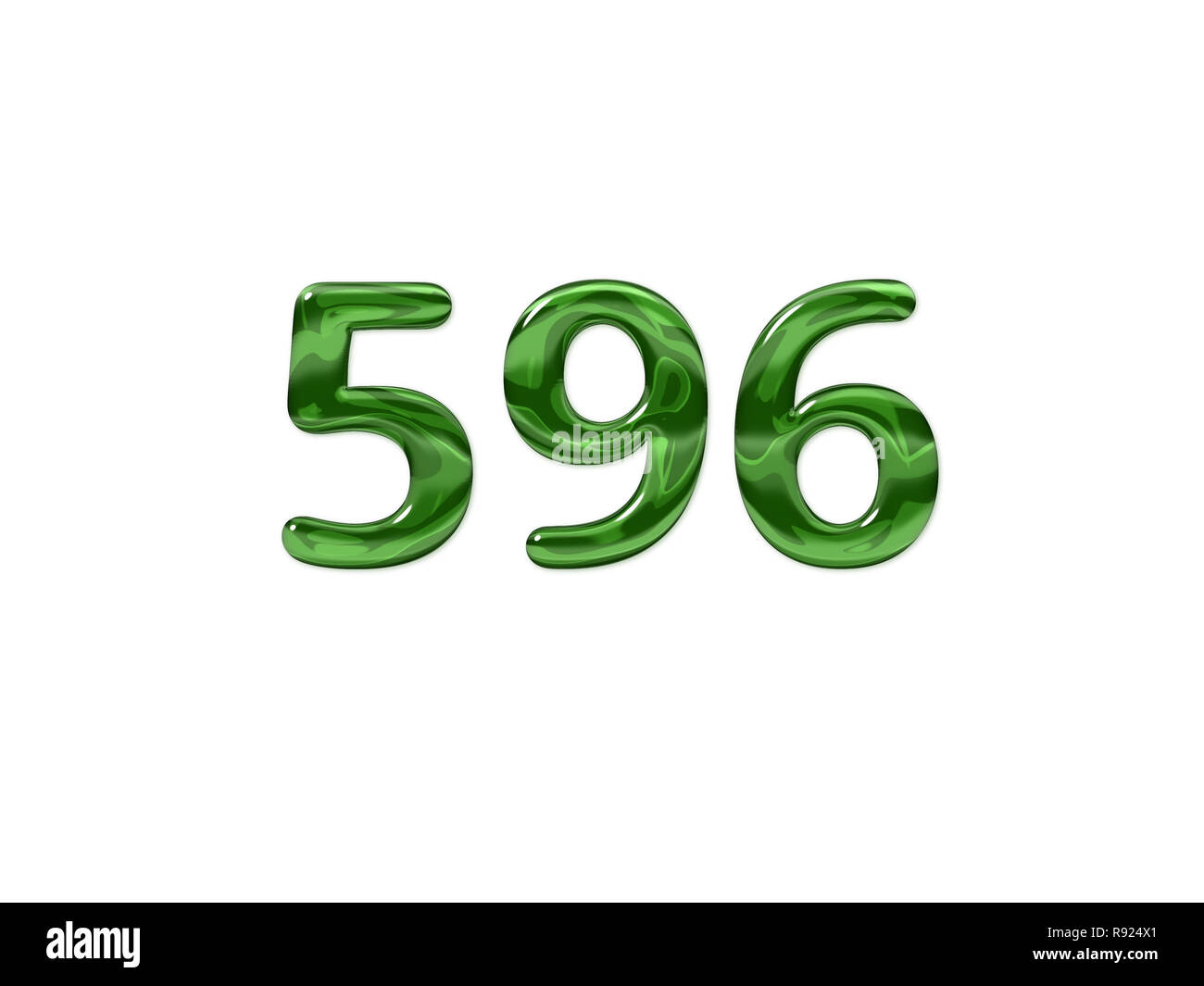 Green Number 596 isolated white background Stock Photo - Alamy