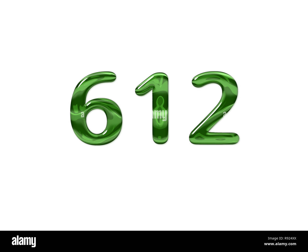 Green Number 612 isolated white background Stock Photo - Alamy