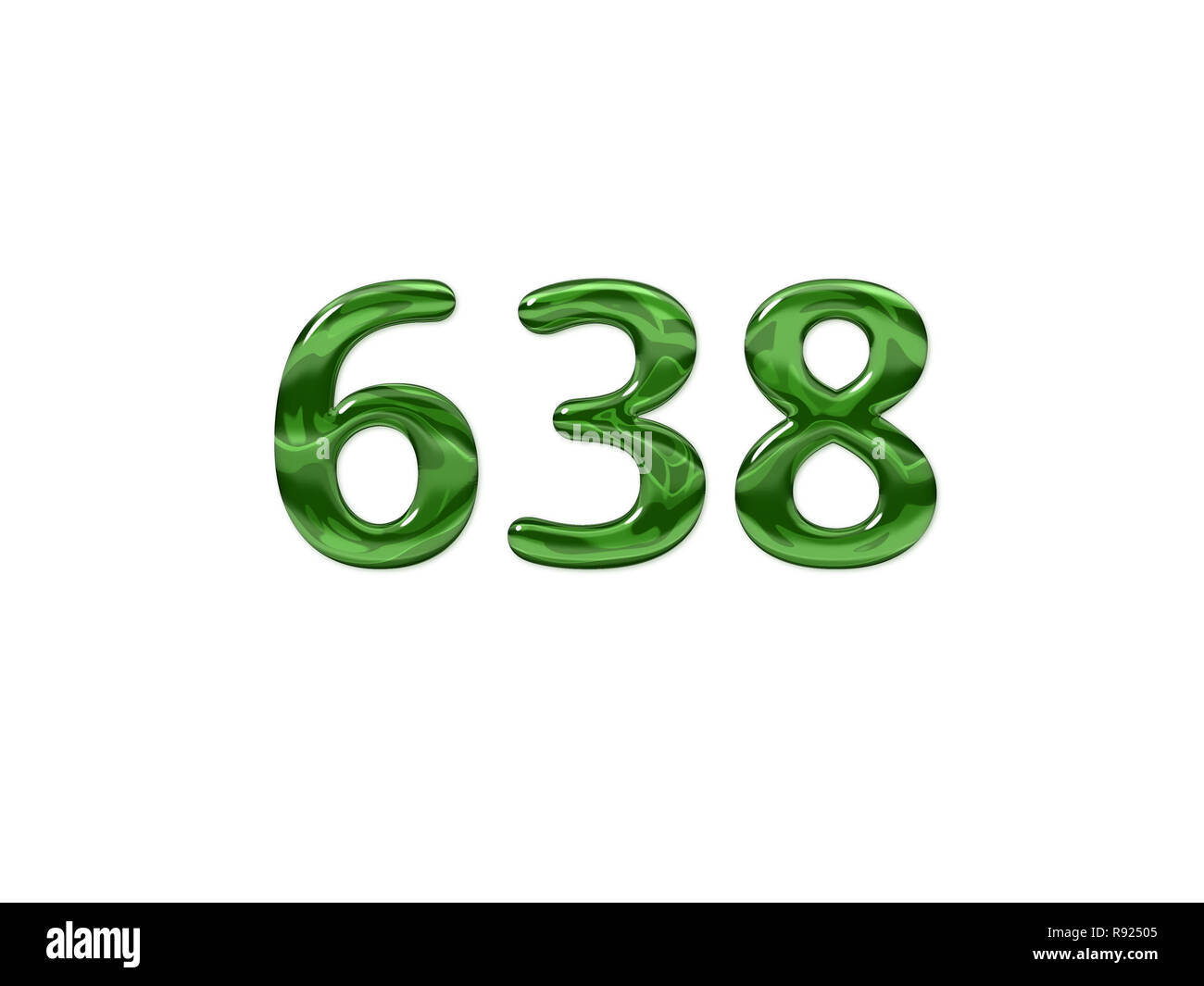 Green Number 638 isolated white background Stock Photo - Alamy