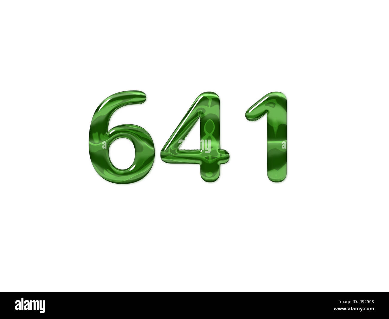 Green Number 641 isolated white background Stock Photo - Alamy