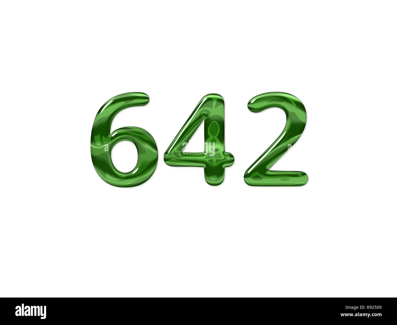 Green Number 642 isolated white background Stock Photo - Alamy