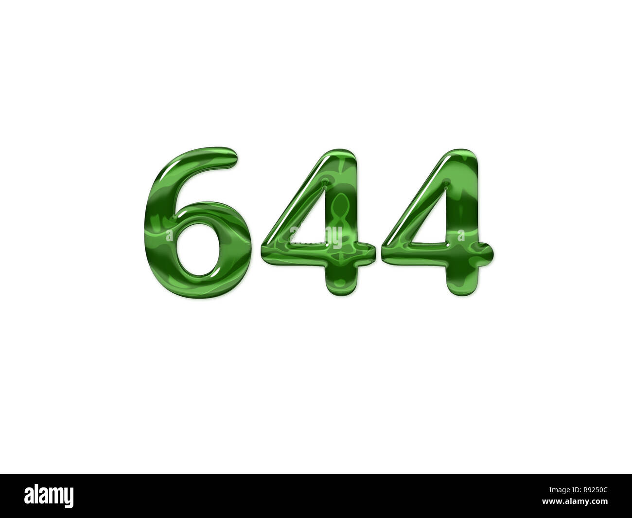 Green Number 644 isolated white background Stock Photo - Alamy