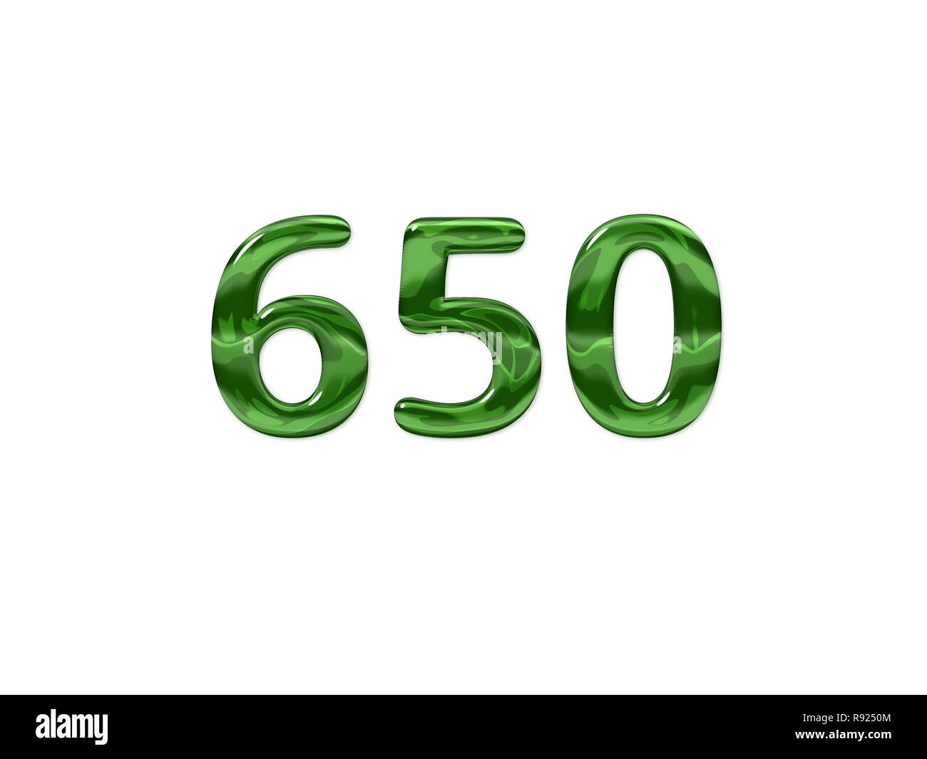 Green Number 650 isolated white background Stock Photo - Alamy