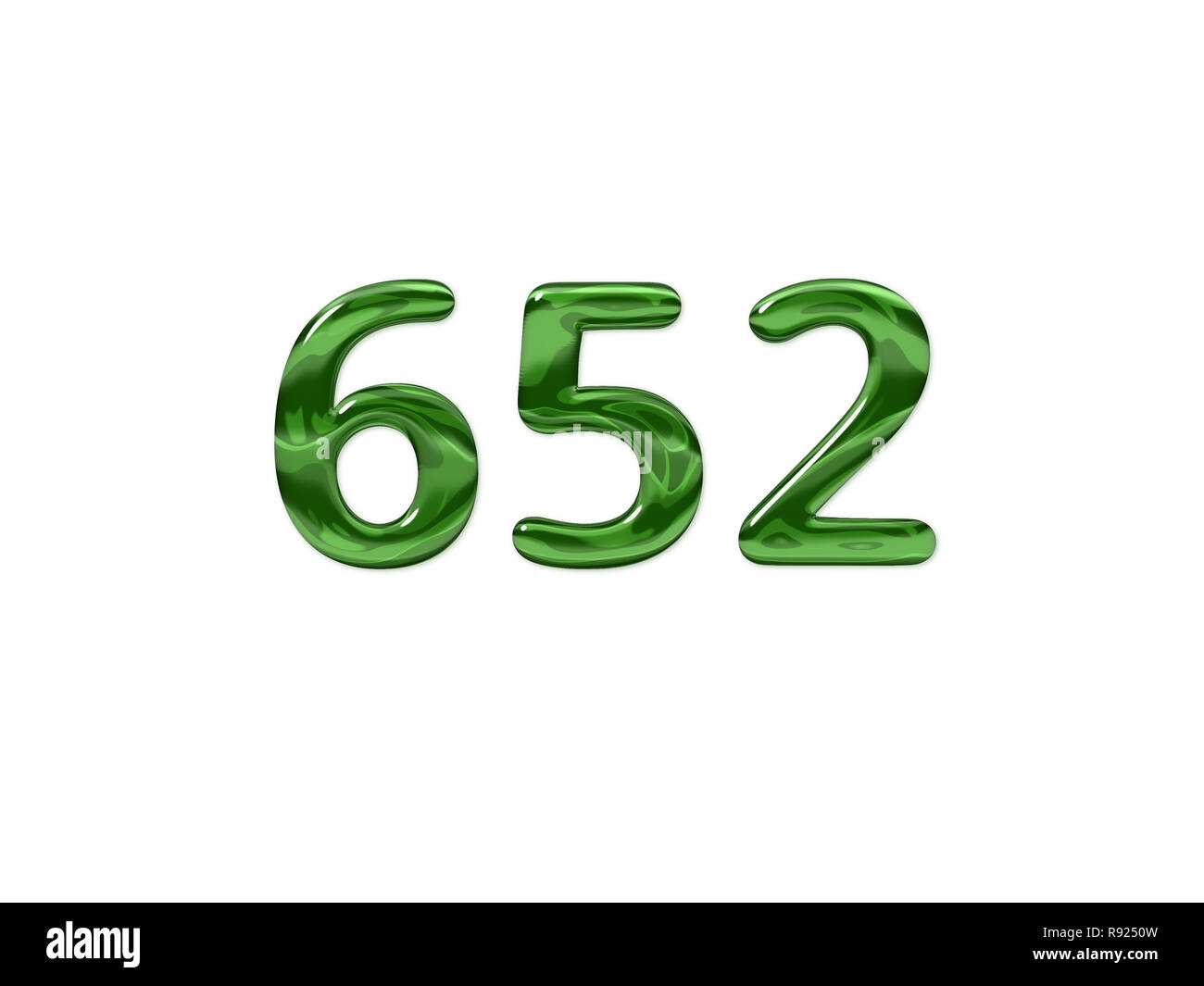 Green Number 652 isolated white background Stock Photo - Alamy
