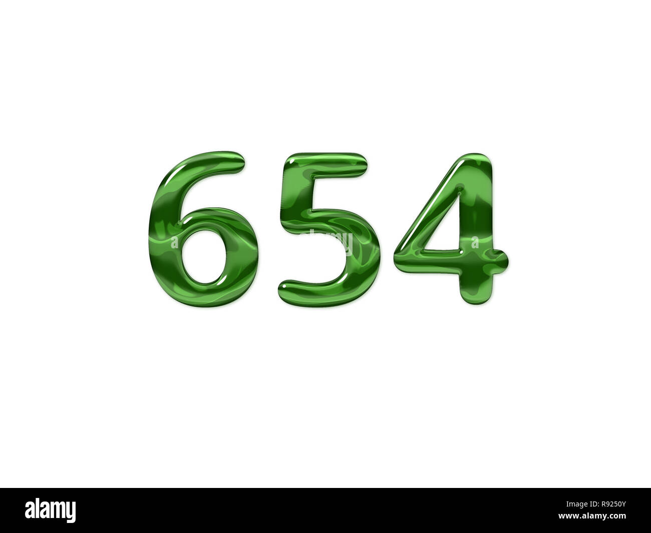Green Number 654 isolated white background Stock Photo - Alamy