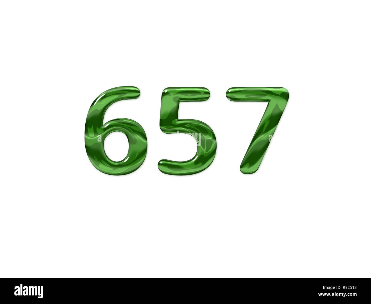Green Number 657 isolated white background Stock Photo - Alamy