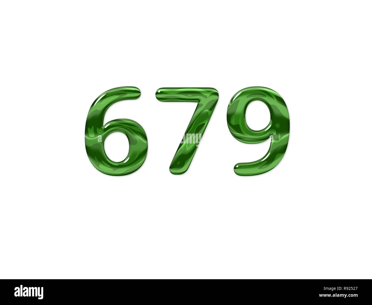 Green Number 679 isolated white background Stock Photo - Alamy