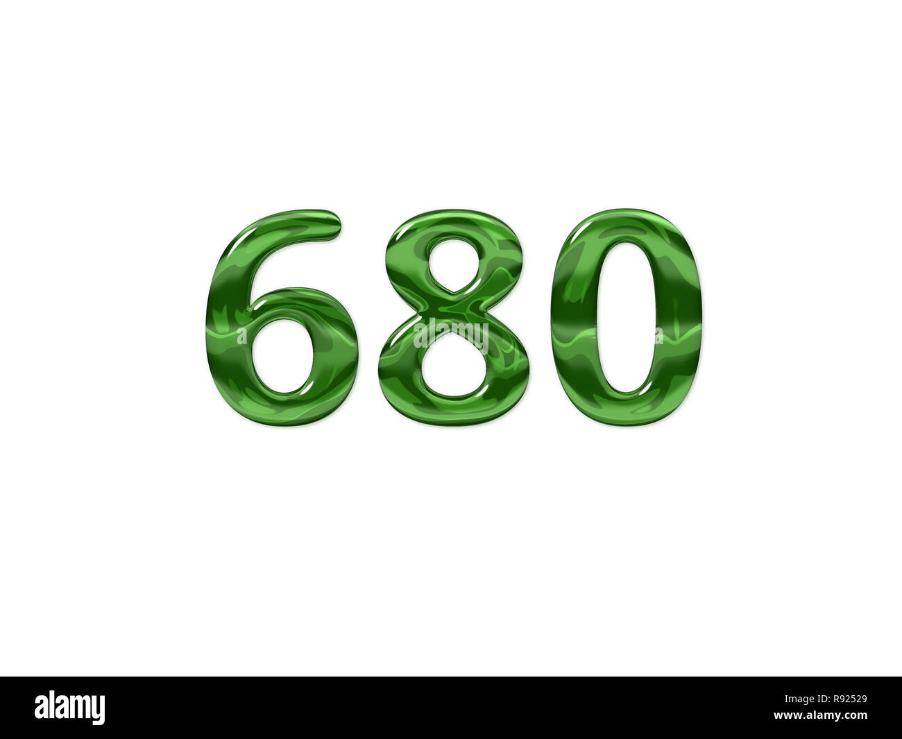 Green Number 680 isolated white background Stock Photo - Alamy