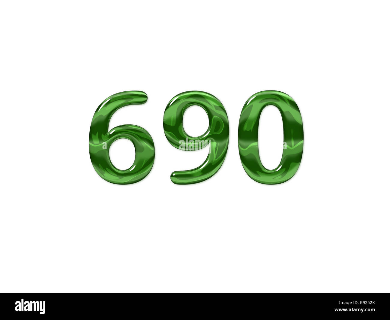 Green Number 690 isolated white background Stock Photo - Alamy