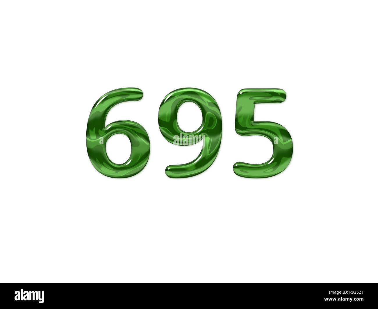Green Number 695 isolated white background Stock Photo - Alamy