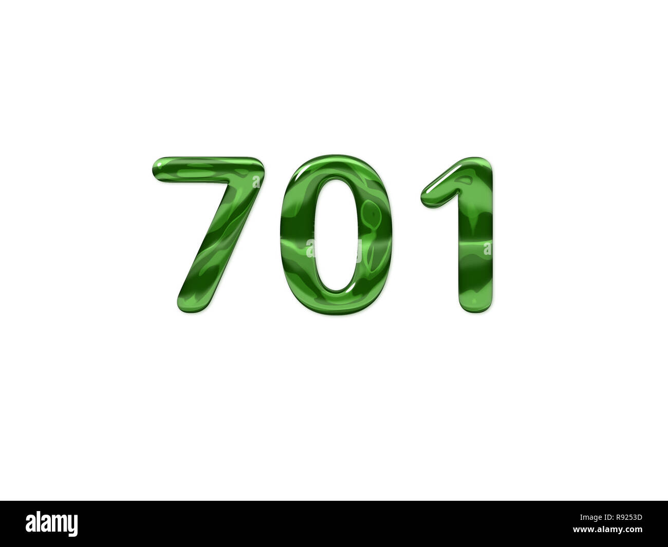Green Number 701 isolated white background Stock Photo - Alamy