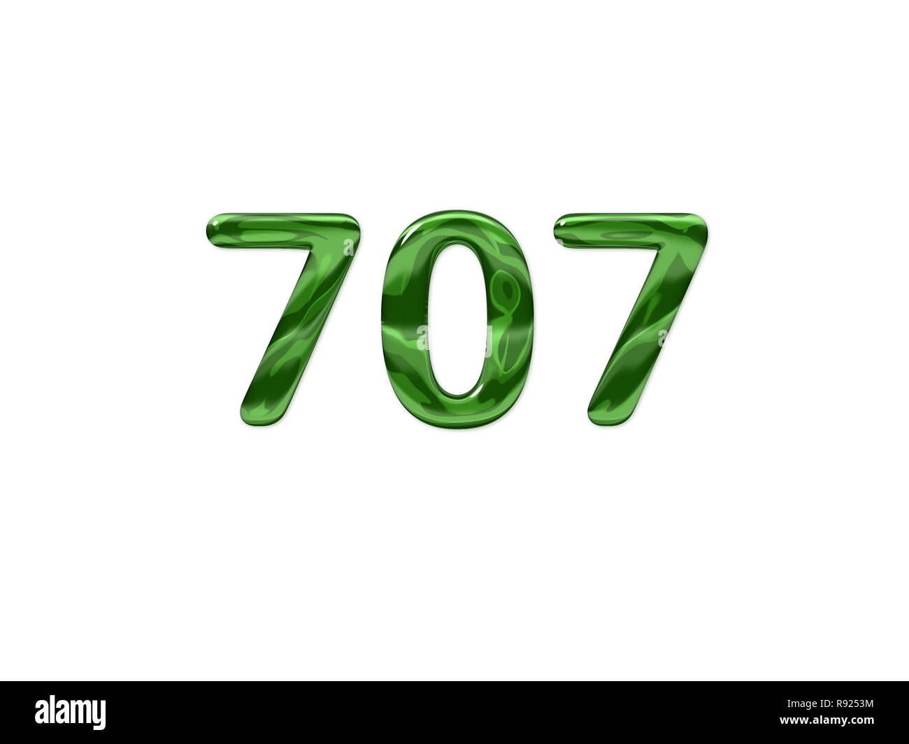 Green Number 707 isolated white background Stock Photo - Alamy