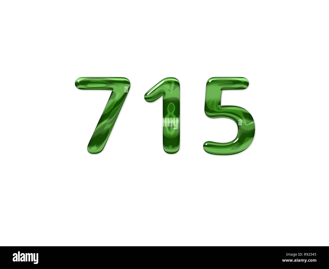 Green Number 715 isolated white background Stock Photo - Alamy