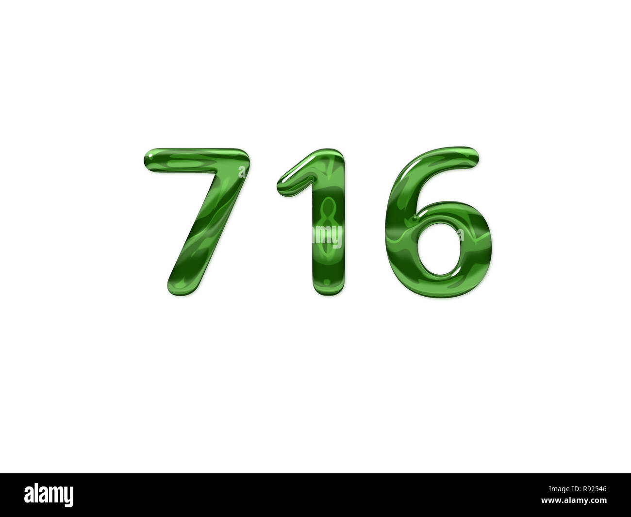 Green Number 716 isolated white background Stock Photo - Alamy