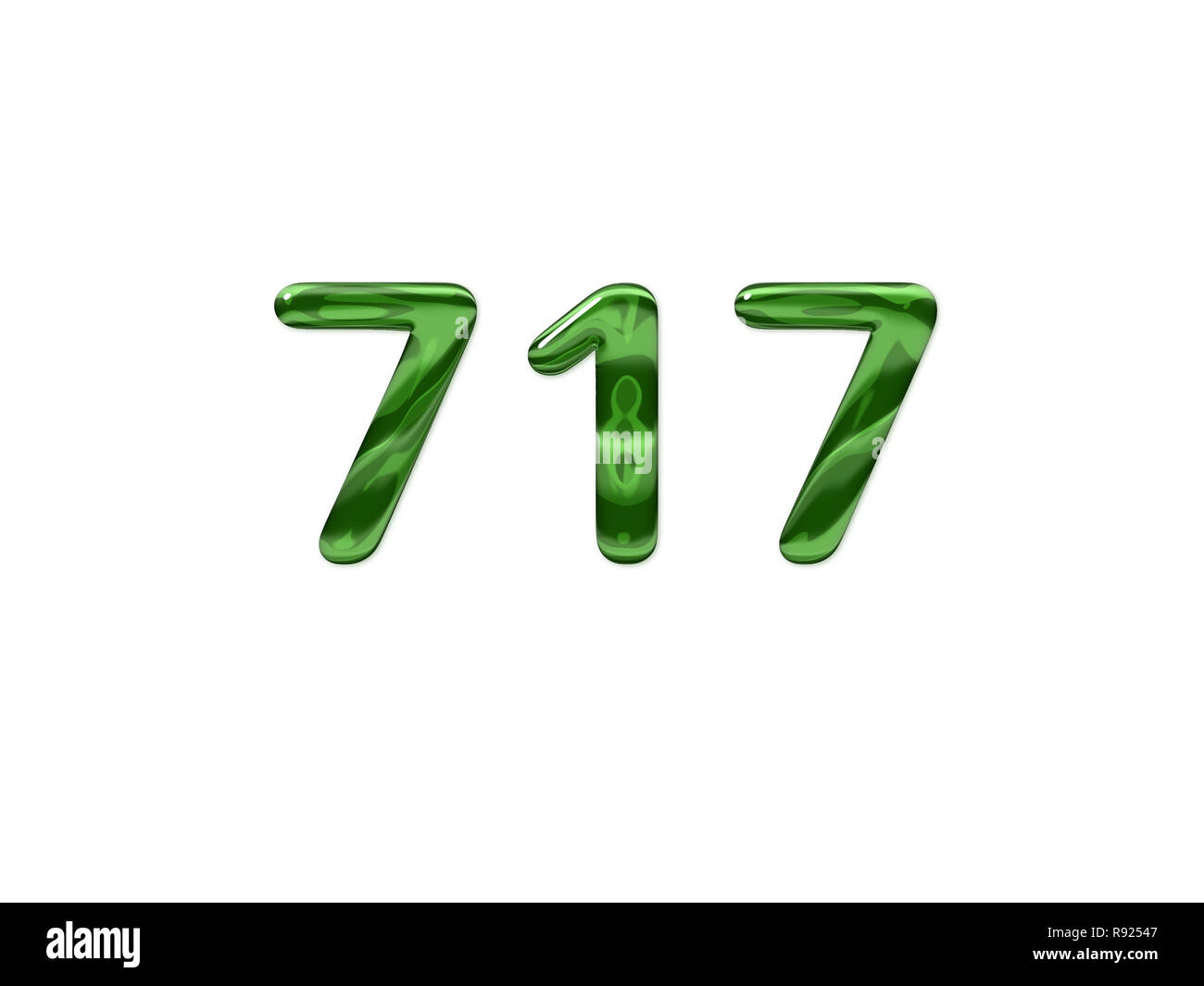 Green Number 717 isolated white background Stock Photo - Alamy