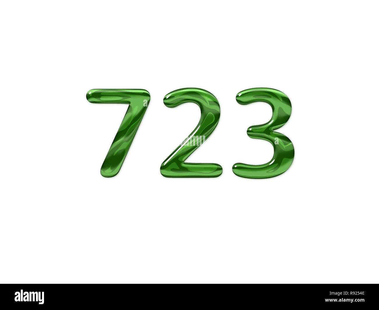 Green Number 723 isolated white background Stock Photo - Alamy