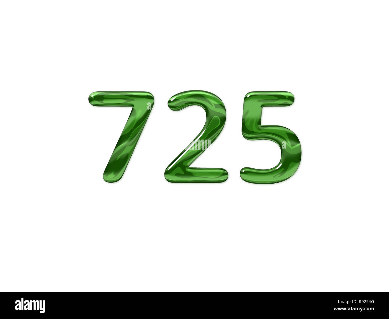 Green Number 725 isolated white background Stock Photo - Alamy