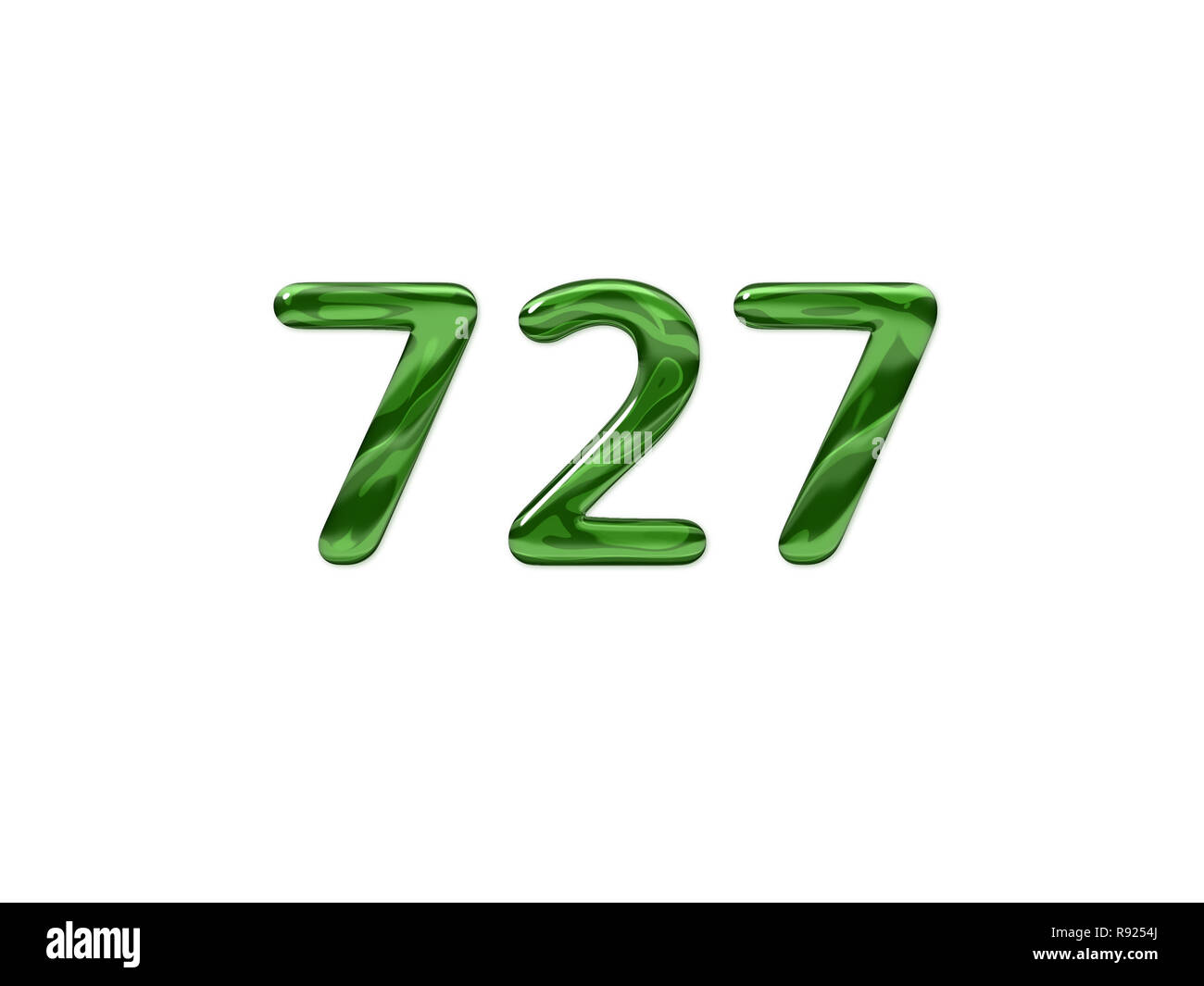 Green Number 727 isolated white background Stock Photo - Alamy