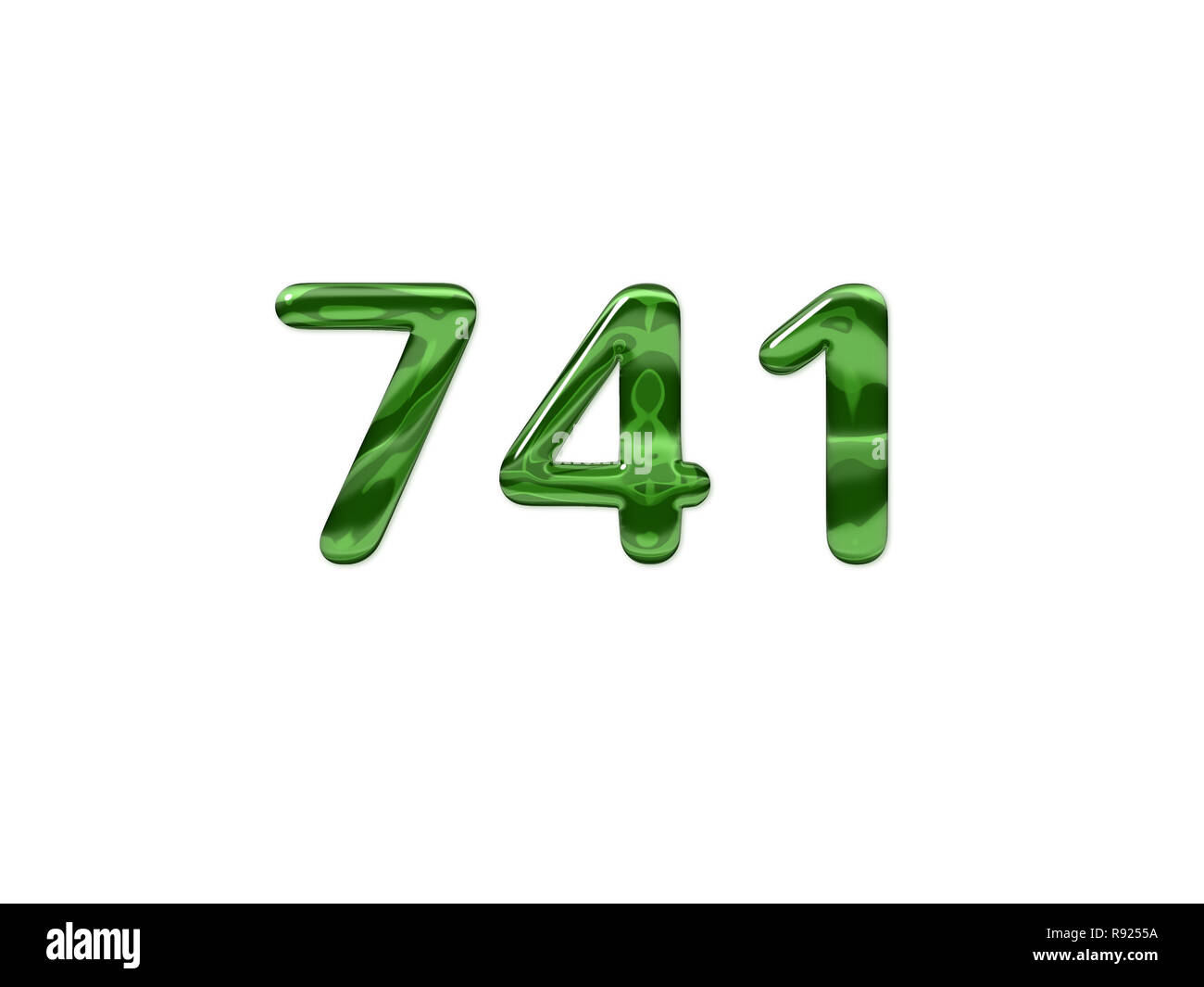 Green Number 741 isolated white background Stock Photo - Alamy