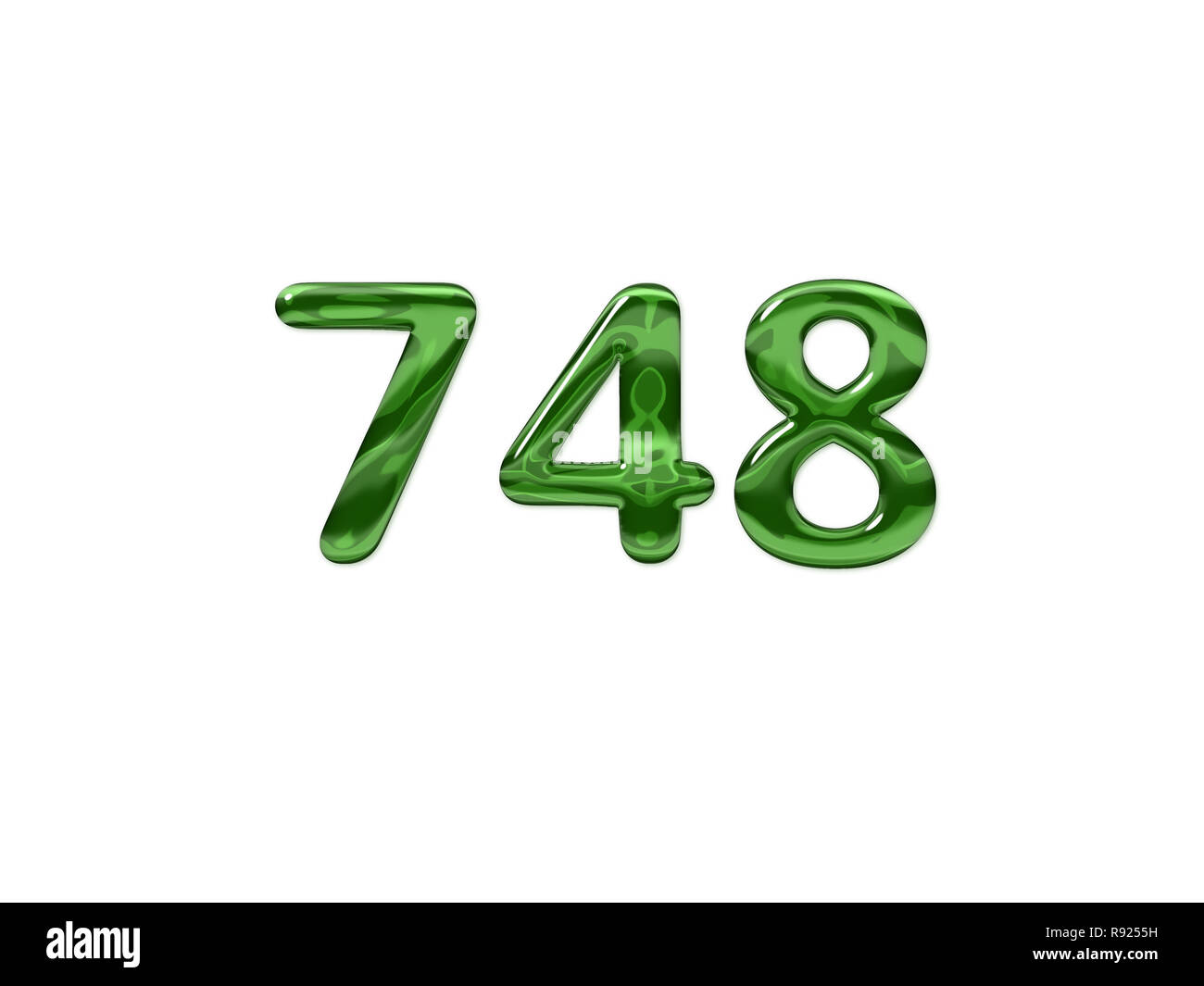 Green Number 748 isolated white background Stock Photo - Alamy