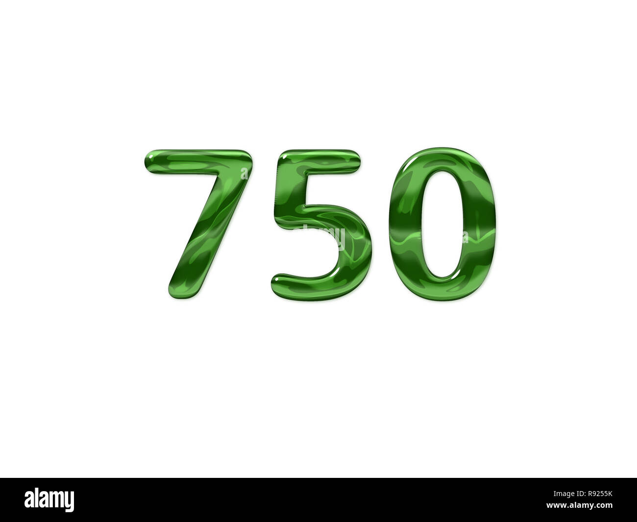 Green Number 750 isolated white background Stock Photo - Alamy