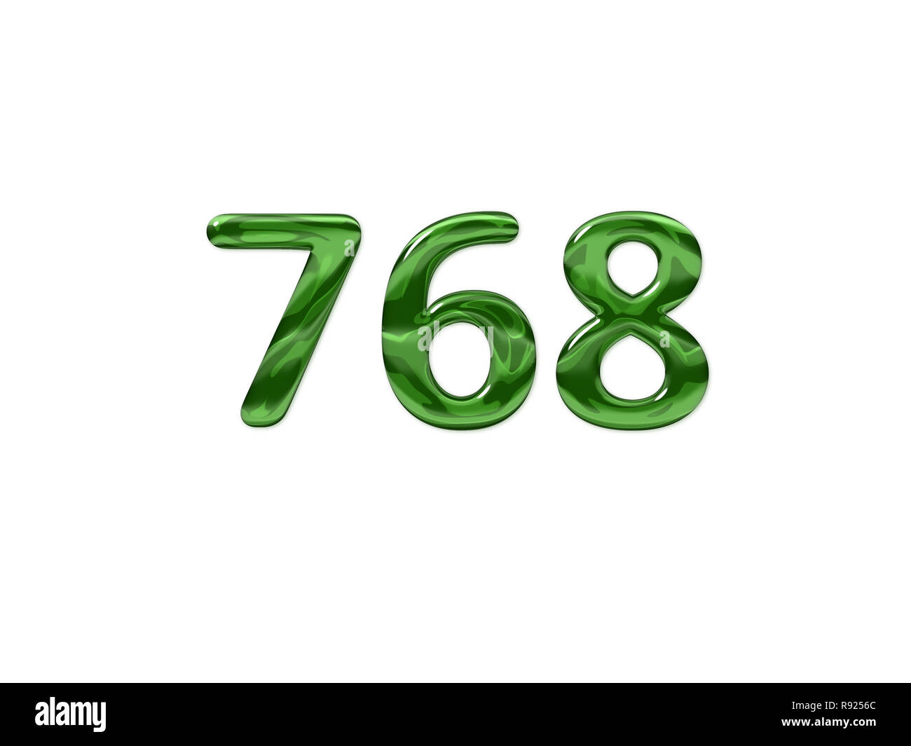 Green Number 768 isolated white background Stock Photo - Alamy