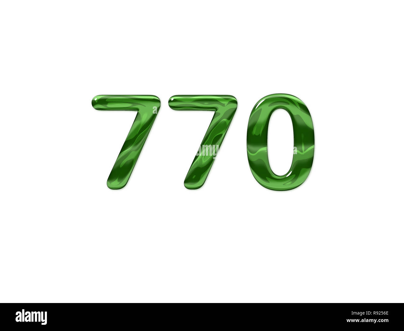 Green Number 770 isolated white background Stock Photo - Alamy