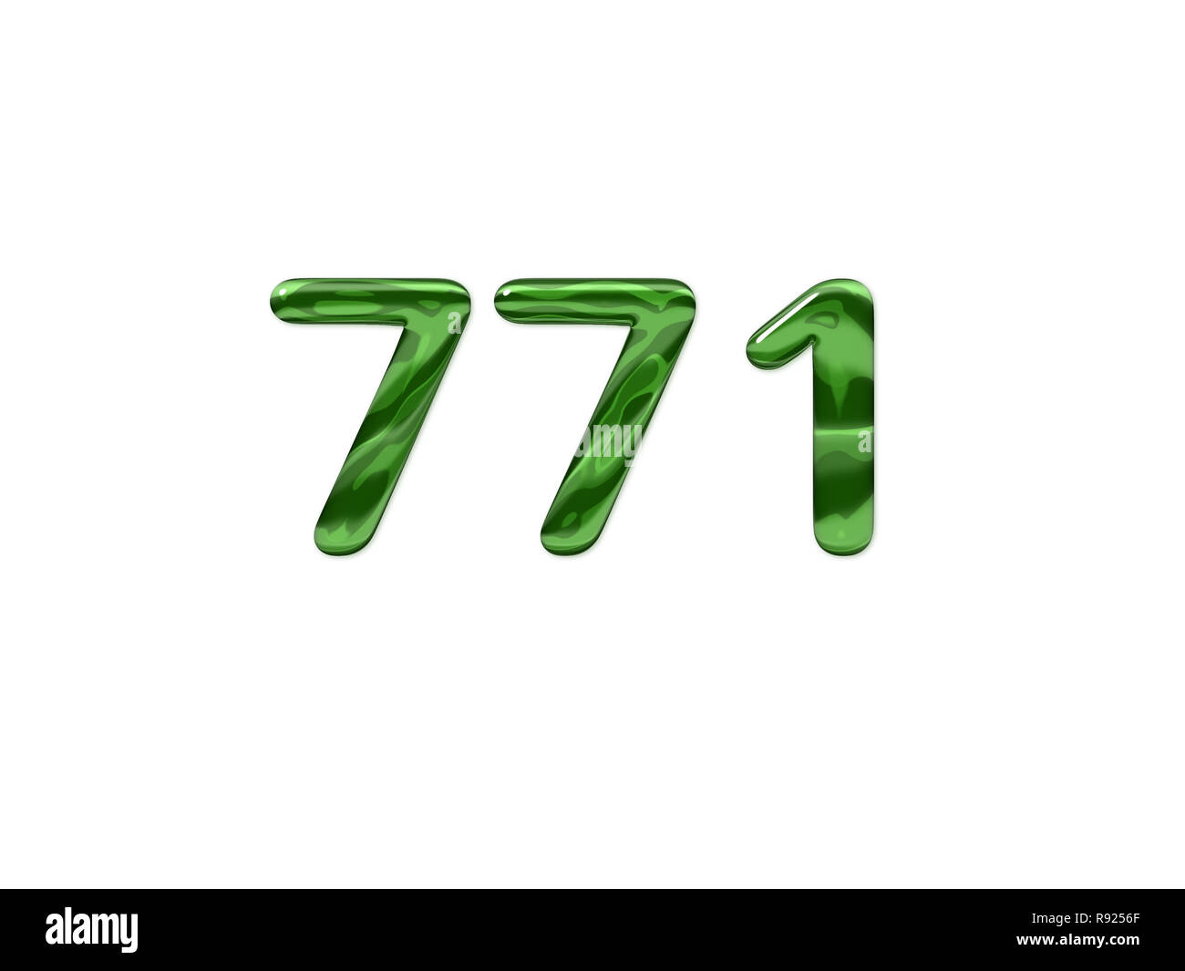Green Number 771 isolated white background Stock Photo - Alamy