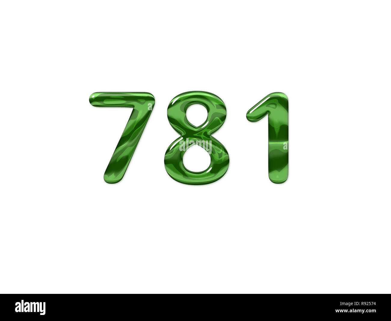 Green Number 781 isolated white background Stock Photo - Alamy