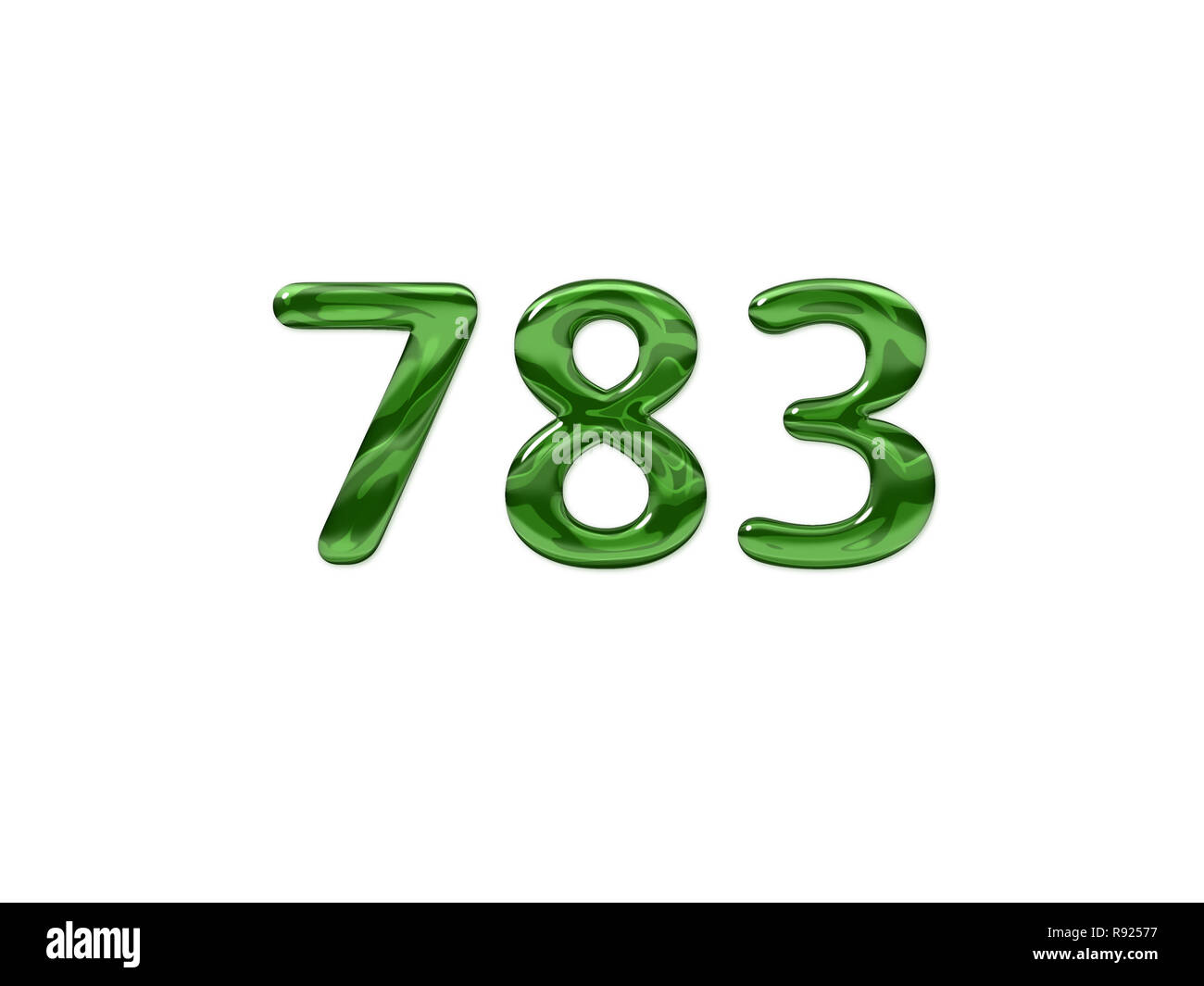 Green Number 783 isolated white background Stock Photo - Alamy