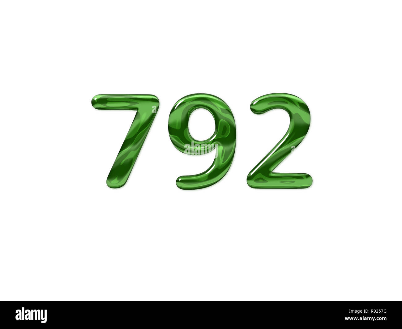 Green Number 792 isolated white background Stock Photo - Alamy