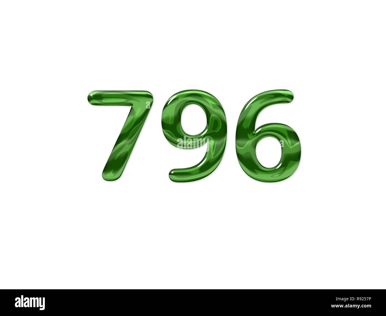 Green Number 796 isolated white background Stock Photo - Alamy