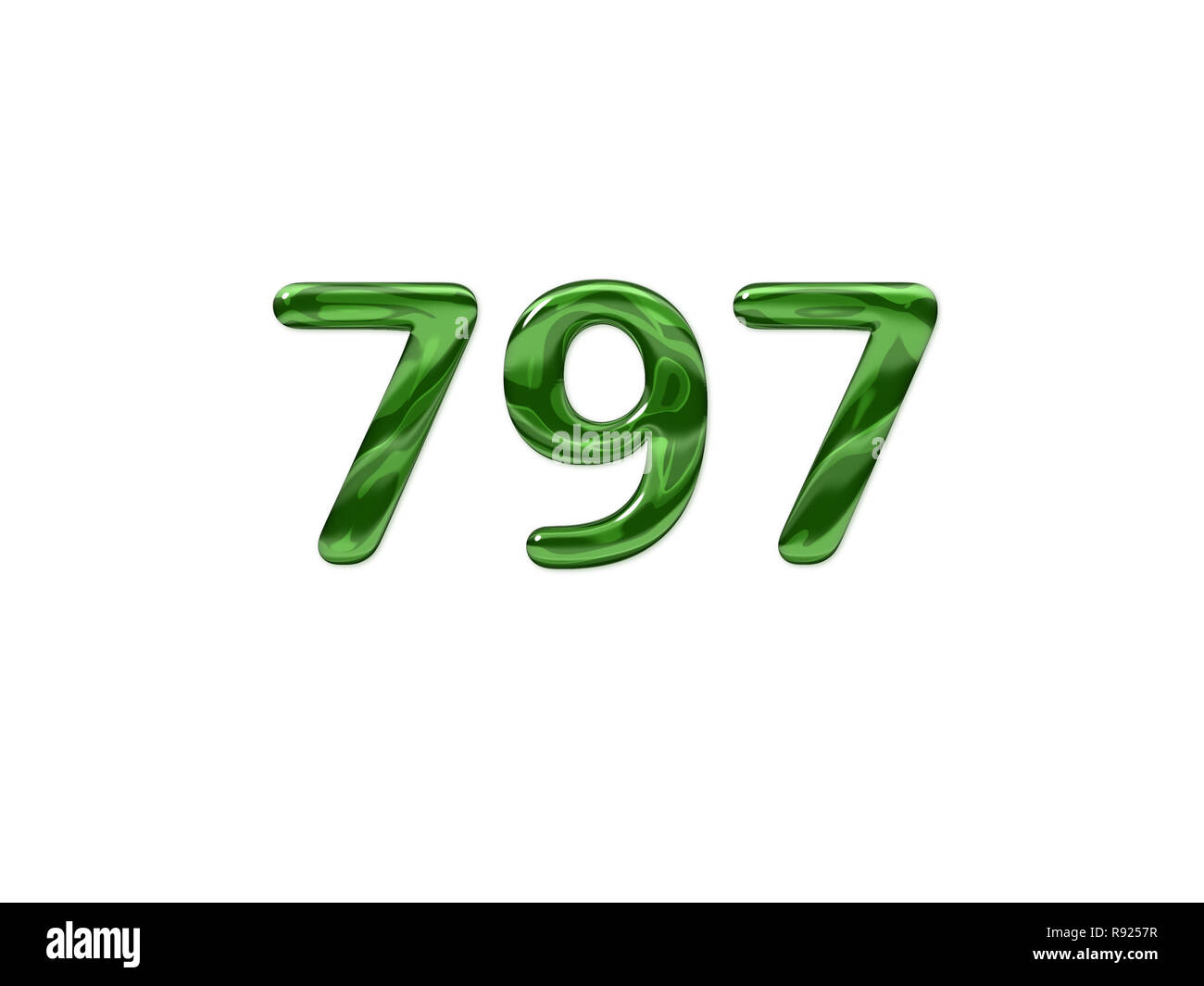 Green Number 797 isolated white background Stock Photo - Alamy