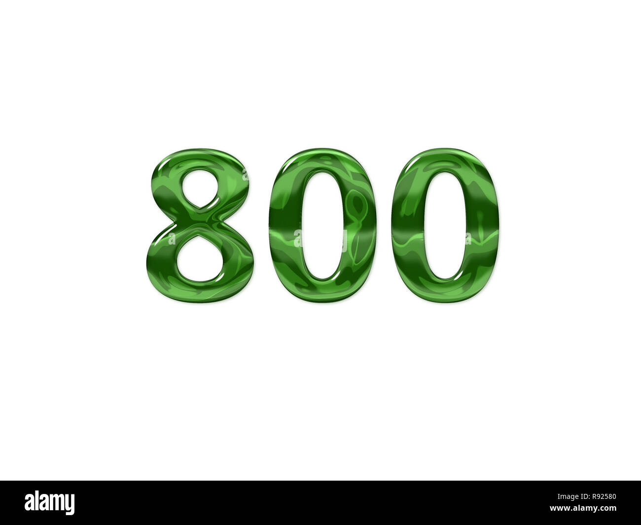 Green Number 800 isolated white background Stock Photo - Alamy