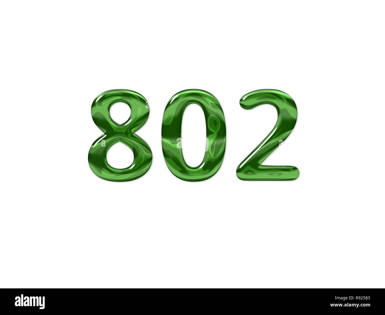 Green Number 802 isolated white background Stock Photo - Alamy