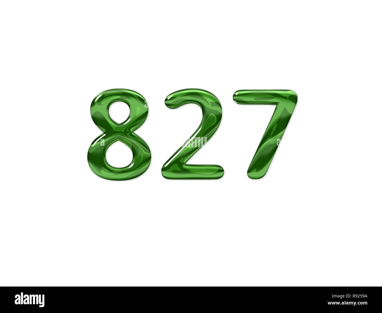 Green Number 827 isolated white background Stock Photo - Alamy