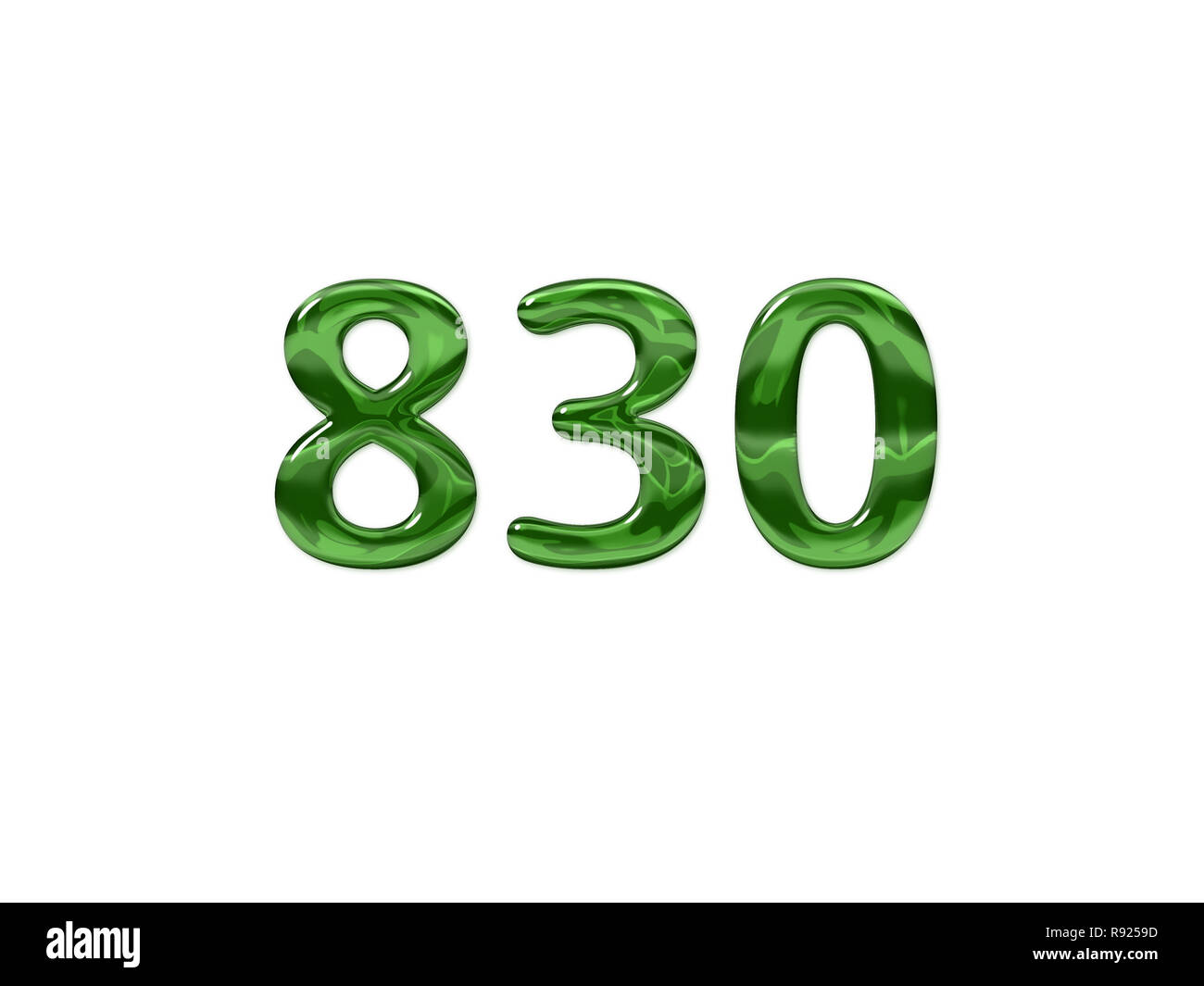 Green Number 830 isolated white background Stock Photo - Alamy
