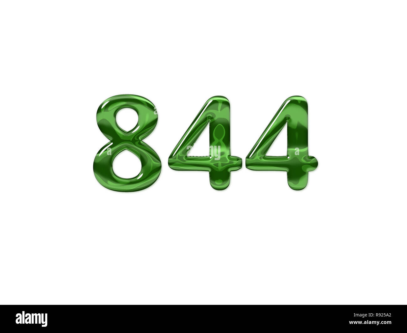 Green Number 844 isolated white background Stock Photo - Alamy