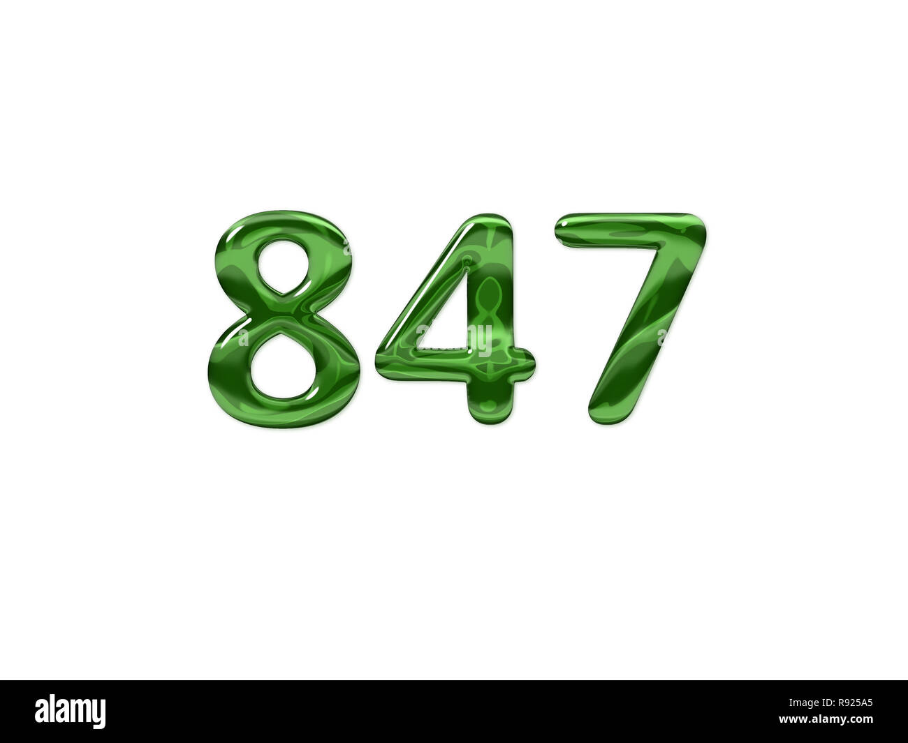 Green Number 847 isolated white background Stock Photo - Alamy