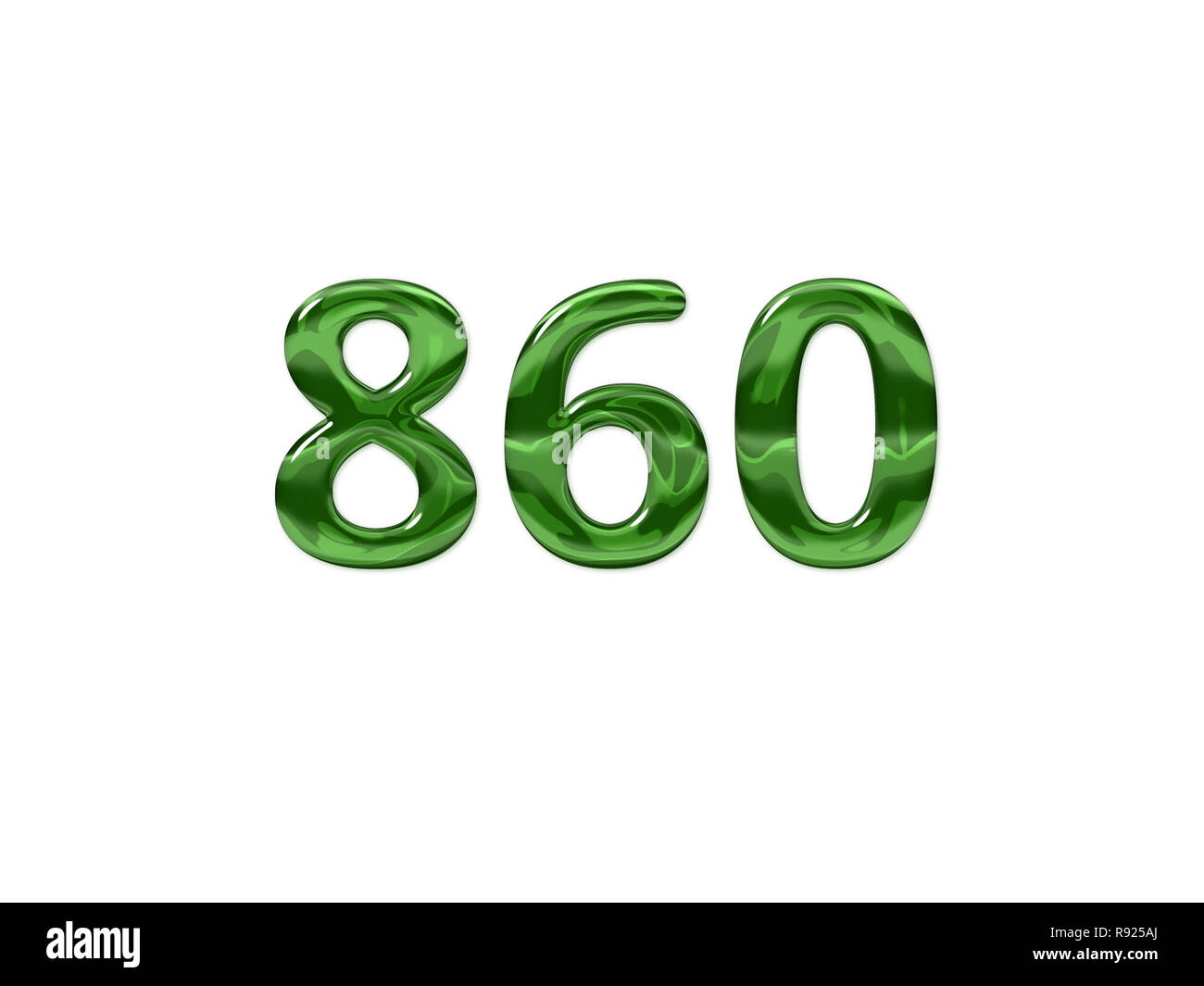 Green Number 860 isolated white background Stock Photo - Alamy