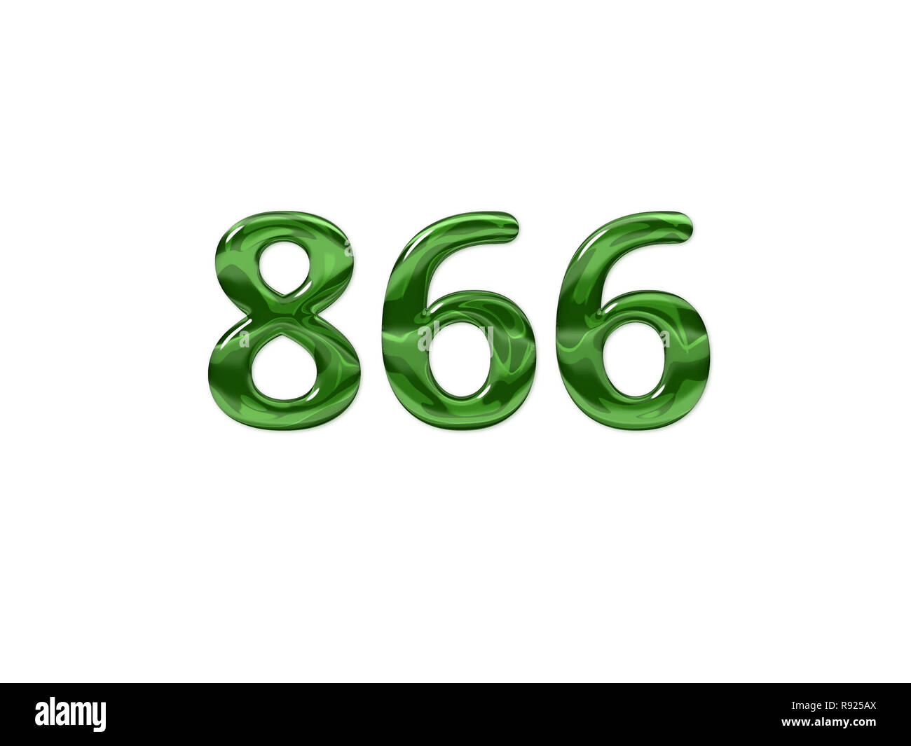 Green Number 866 isolated white background Stock Photo - Alamy