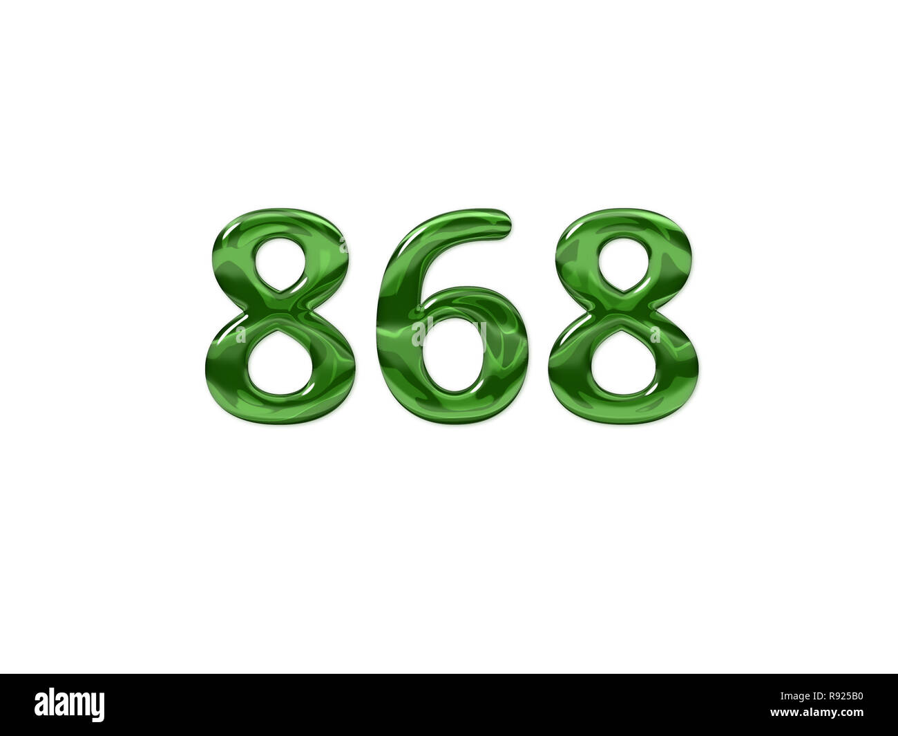Green Number 868 isolated white background Stock Photo - Alamy