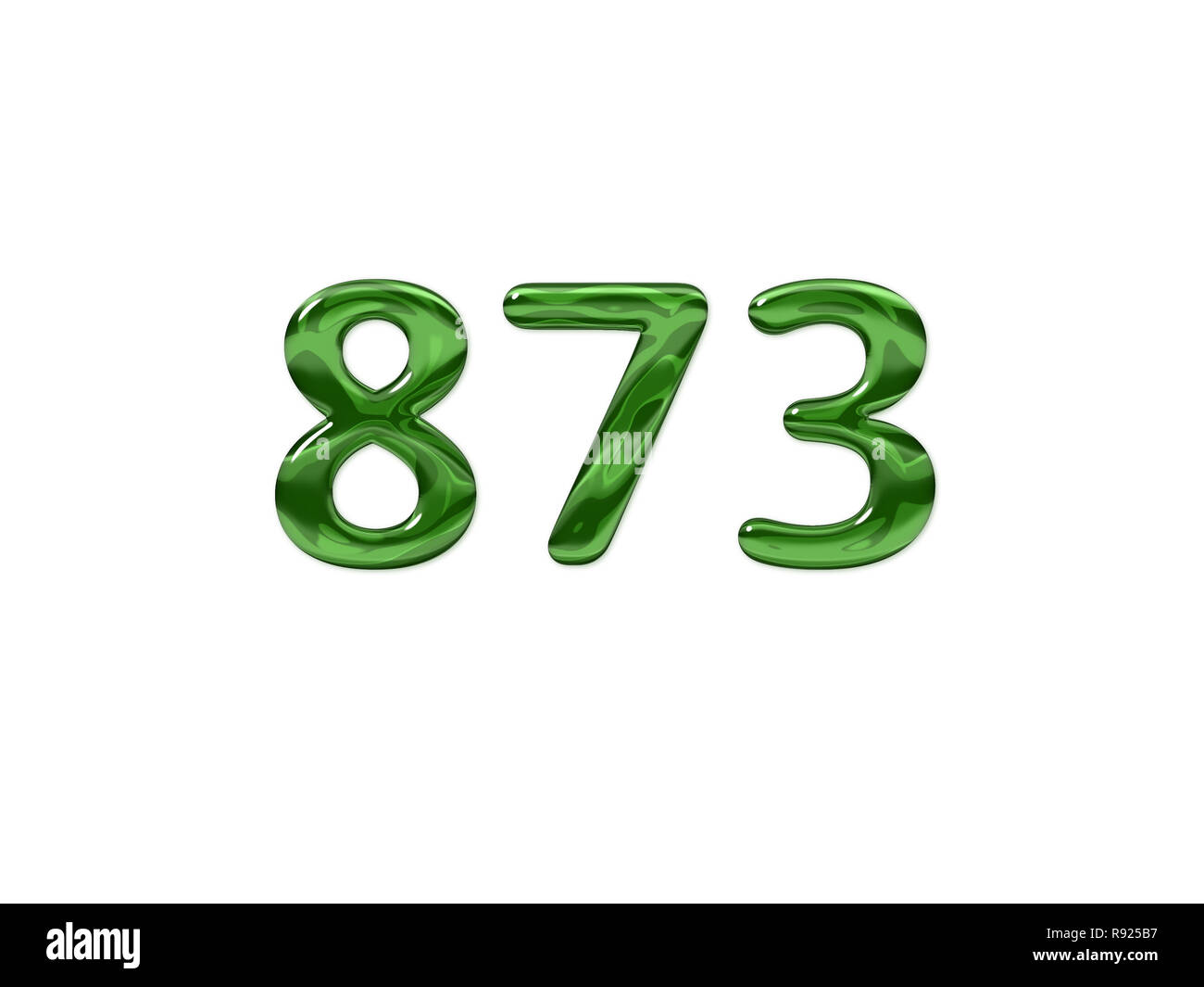 Green Number 873 isolated white background Stock Photo - Alamy